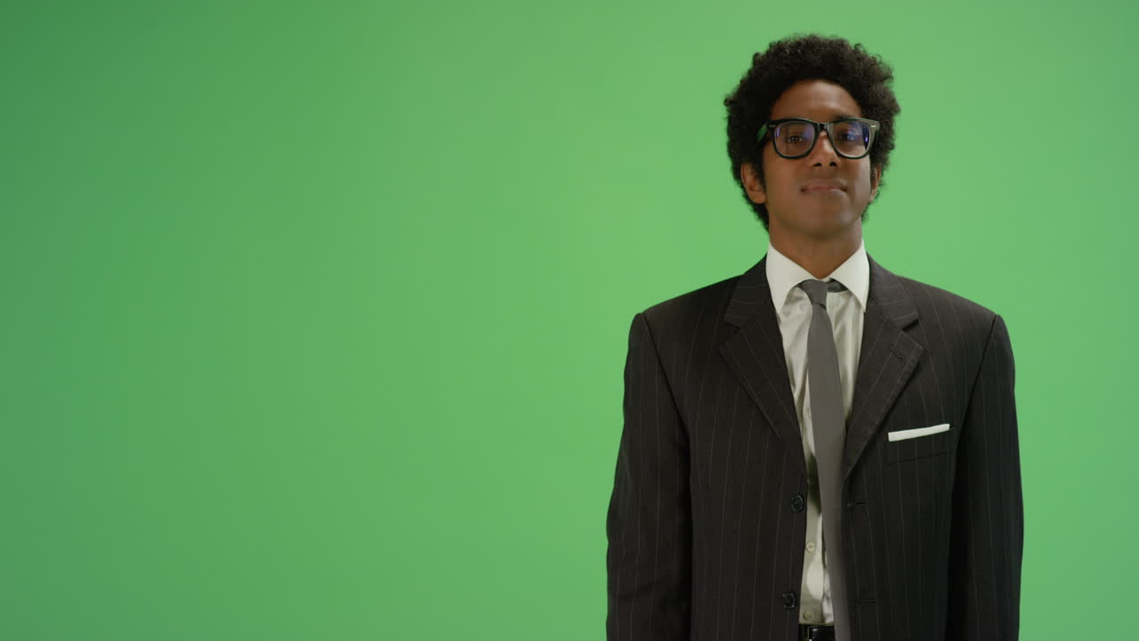 Businessman Gesturing With One Arm On Green Screen Free Stock Video ...