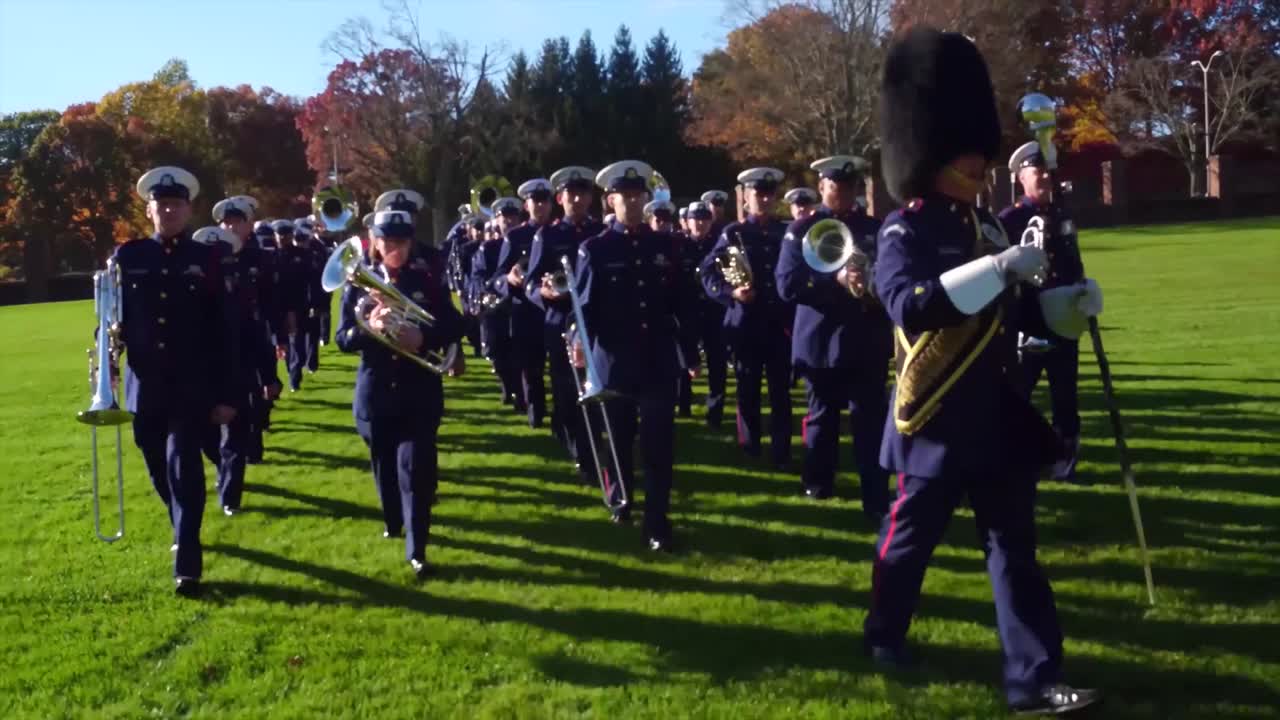 The Us Coast Guard Marching Band Playing And Marching In Formation 2 ...