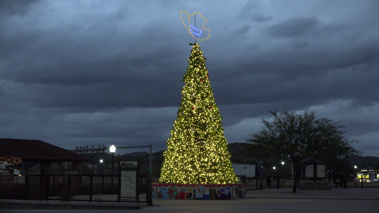 Arizona Wickenburg Christmas Tree With Lights Free Stock Video Footage ...