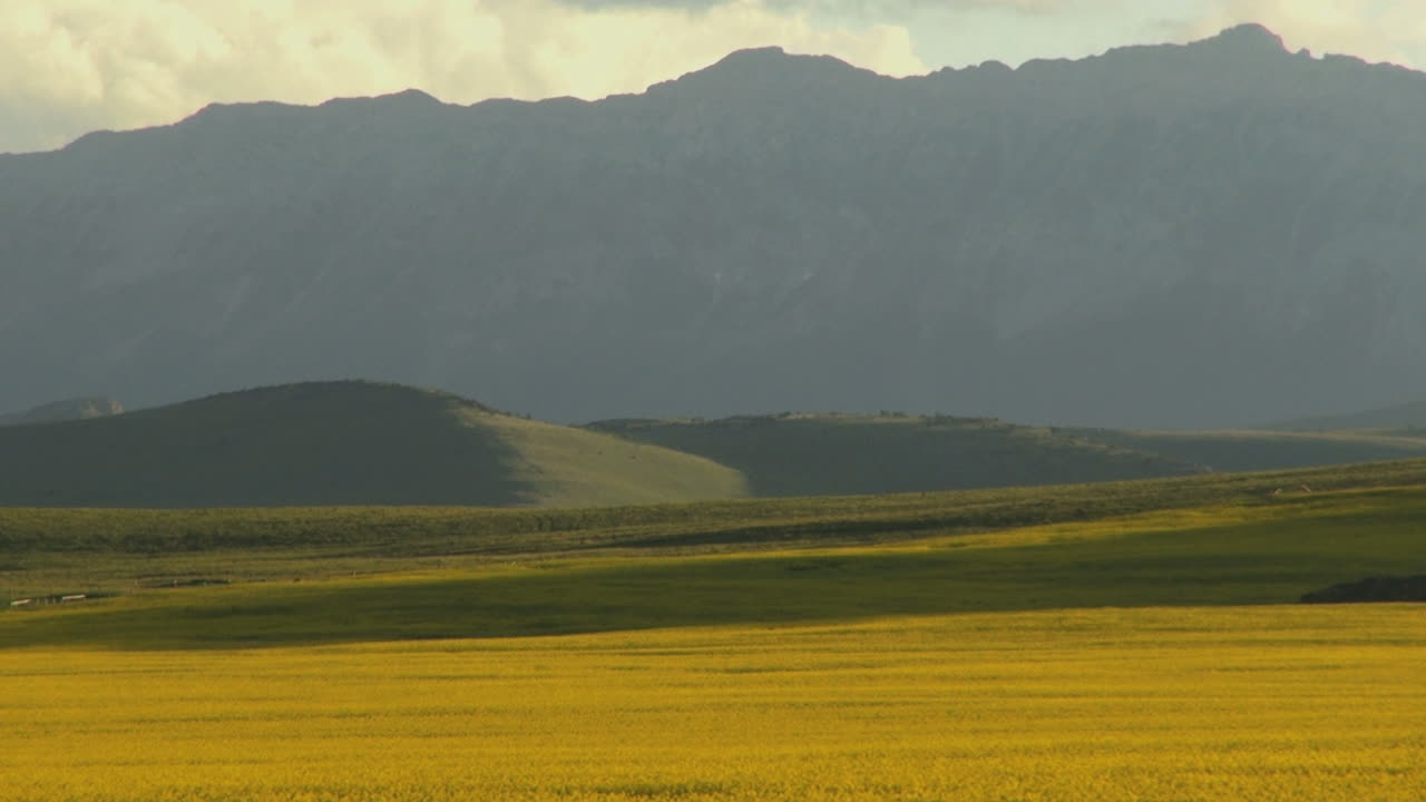 Canada Alberta Plains And Rocky Mountains S Free Stock Video Footage ...