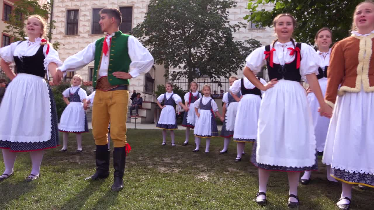 Beautiful Young People In Native Costume Dance In Cesk Krumlov A Lovely ...