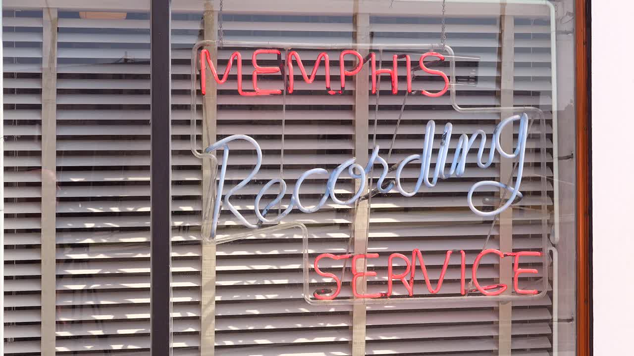 Neon Sign Reads Memphis Recording Service At Sun Studios Where Sam ...