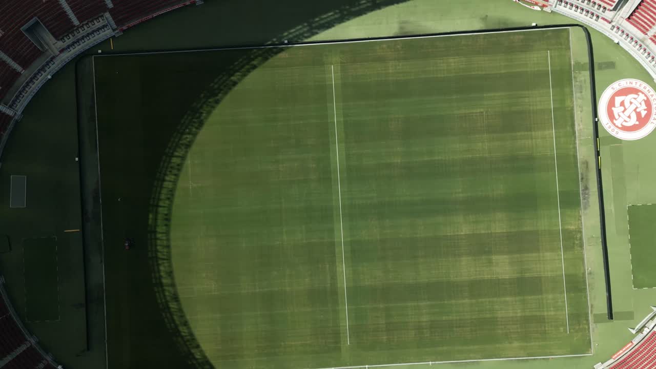 Beira Rio Stadium Soccer Field Top Down Aerial View Over Interior Green ...
