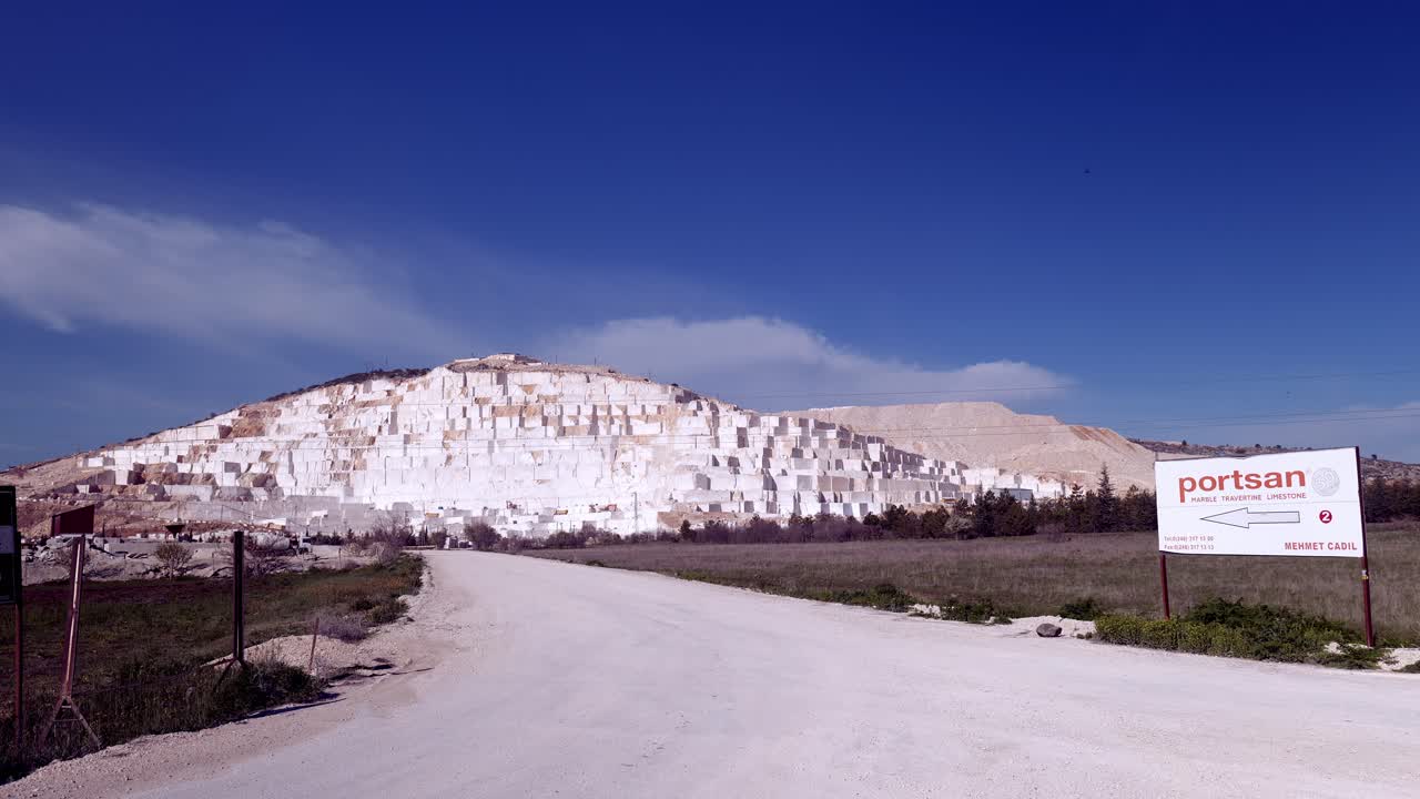 Rock Marble Stone Excavations At Portsan Travertine Limestone Quarry ...