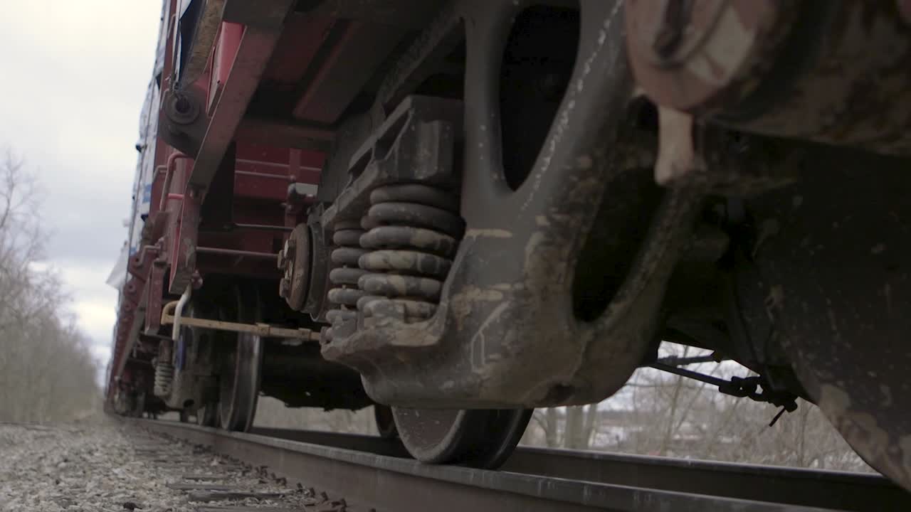 Train Wheel Of Bogie On Railway Track Free Stock Video Footage Download ...