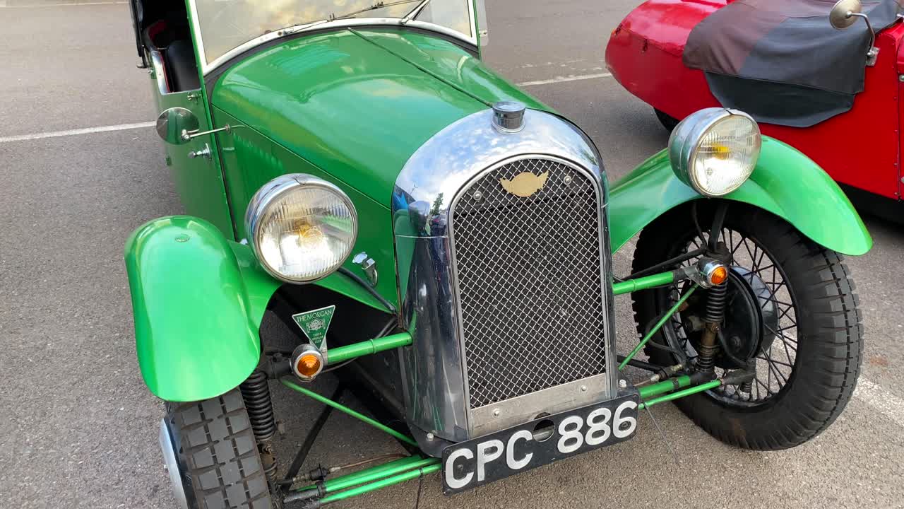 Classic Old Antique Racing Cars, Vintage Cars At A Parking In England ...