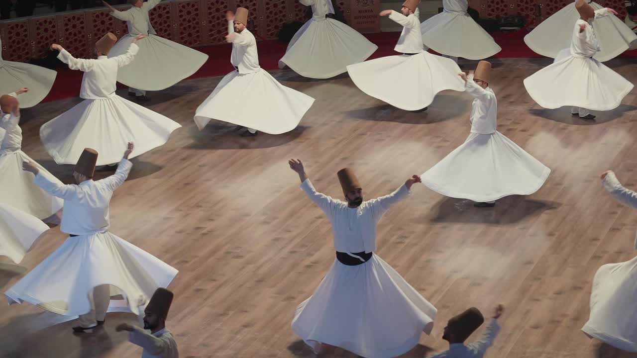 Sufi Whirling Dervishes Dance In Konya, Turkey Free Stock Video Footage ...
