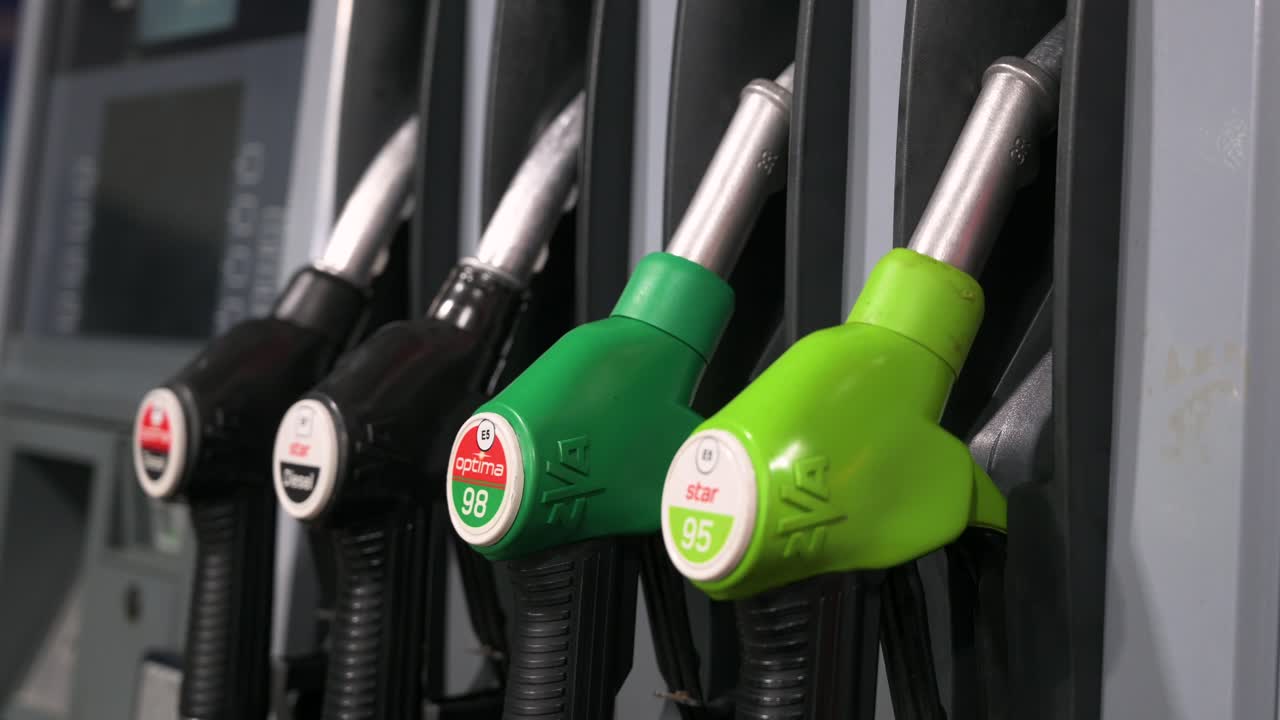 Gas Fuel Pumps For Diesel And Gasoline Are Ready To Be Used At A Cepsa ...