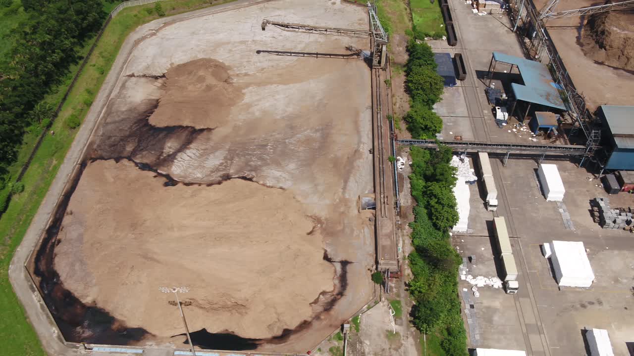 High Drone From A Bagasse Pulp Pile Over A Paper And Tissue Wadding ...