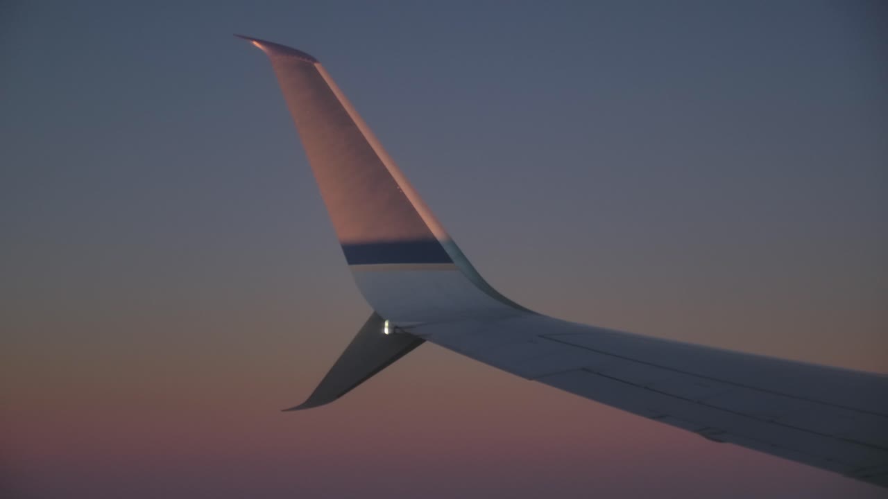 Split-Tip Winglet Design Of The Boeing 737 Max Plane In Flight At Dusk ...