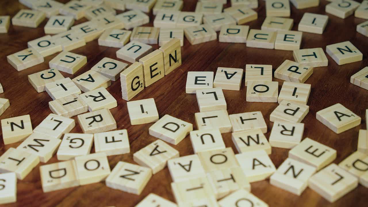 Amid Assorted Letters, Word GEN X Is Made From Scrabble Tiles On Table ...