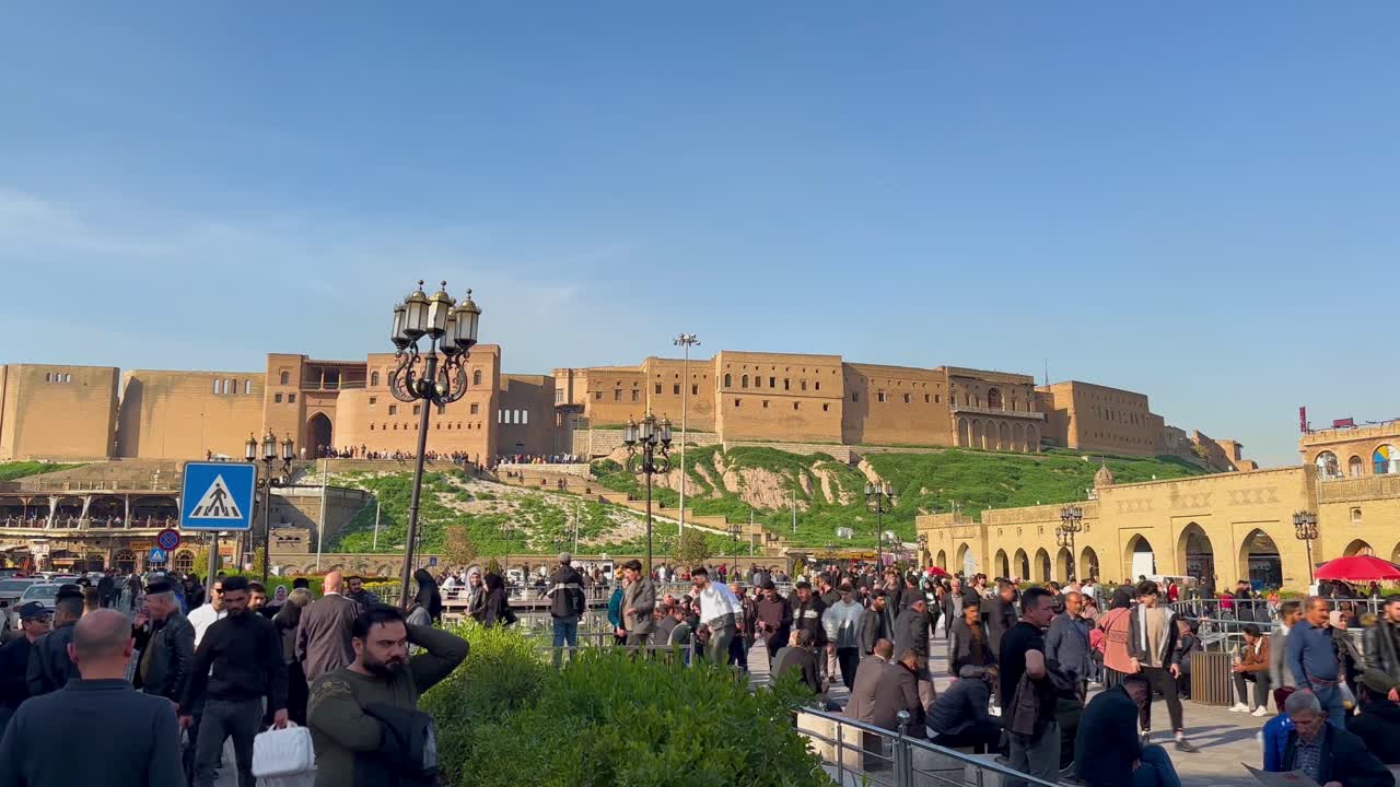 Citadel In Central Erbil, Kurdistan Iraq - Establishing Shot Free Stock ...