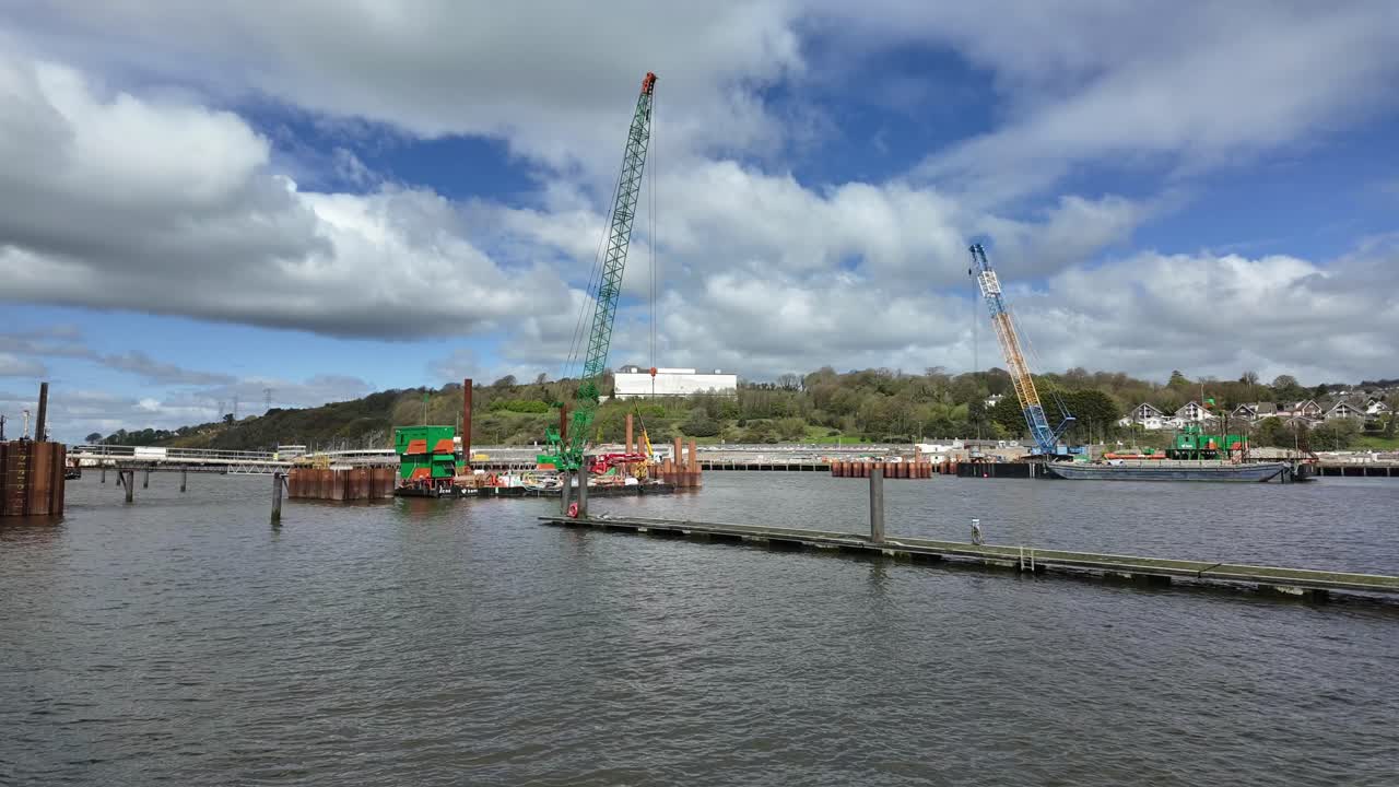 Timelapse Construction Of Foot Bridge Across The River Suir At ...