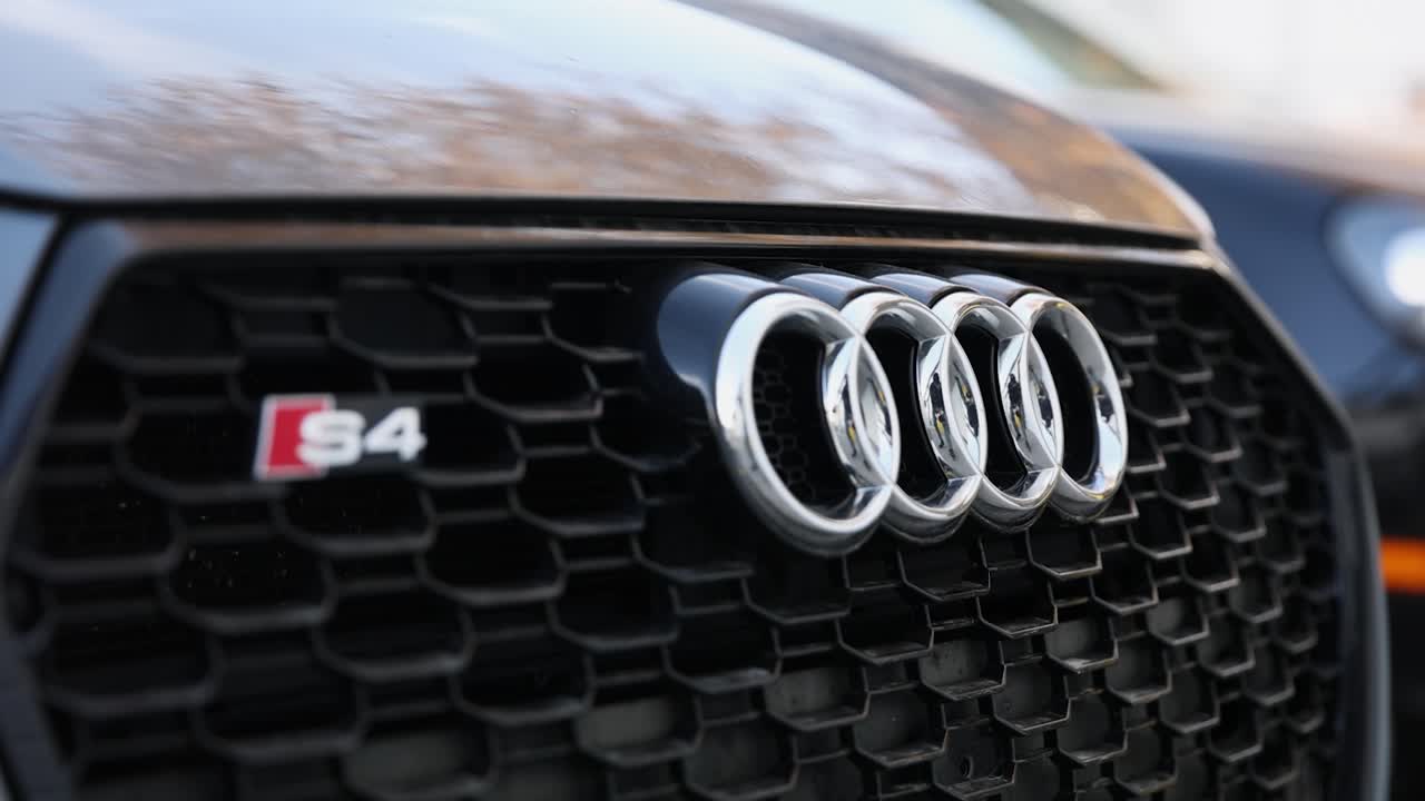 Audi S4 Logo And Radiator Grille - Compact Luxury Car Free Stock Video ...