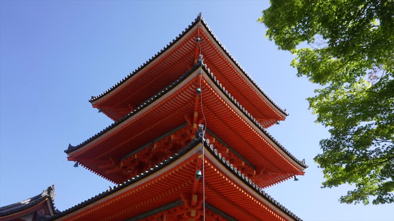 Traditional Wooden Japanese Multi-Storey Pagoda Painted In Red At ...