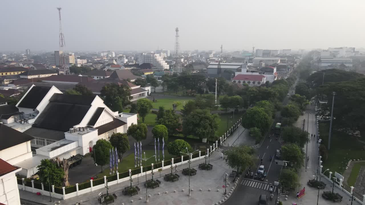 Aerial View, Zero Kilometer Of Yogyakarta City Center And The Grand ...