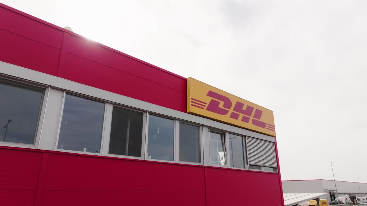 DHL Express Logo On The Building Facade Free Stock Video Footage ...