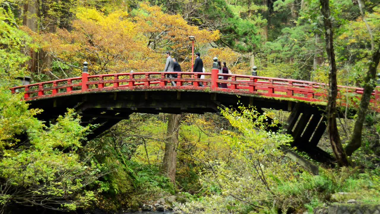 Red Shinto Bridge In Japan Free Stock Video Footage Download Clips