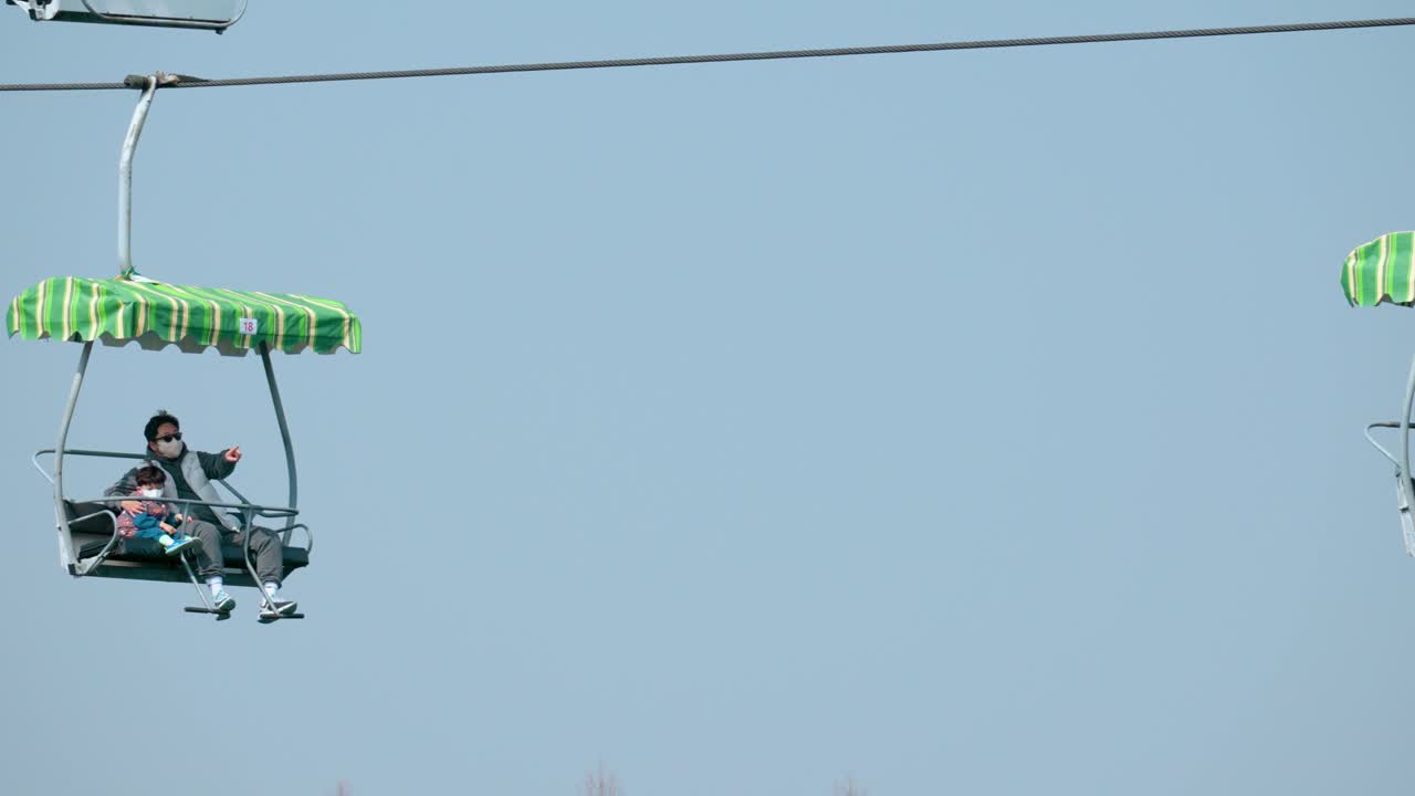 People In Face Mask Ride Cable Car At Seoul Grand Park In South Korea ...