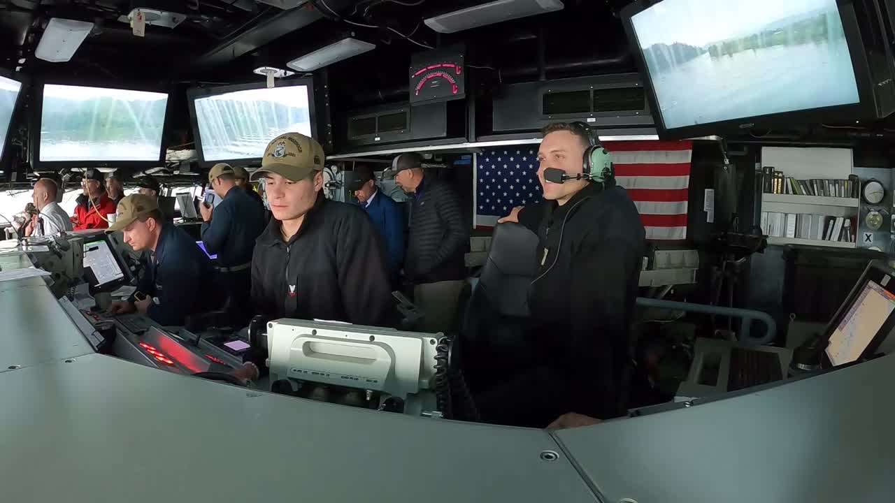 NAVY OFFICERS ON BRIDGE OF BATTLESHIP Free Stock Video Footage Download ...