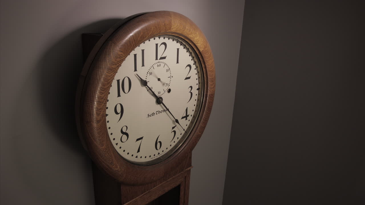 Antique Wall Clock In Time-Lapse, High Angle Free Stock Video Footage ...
