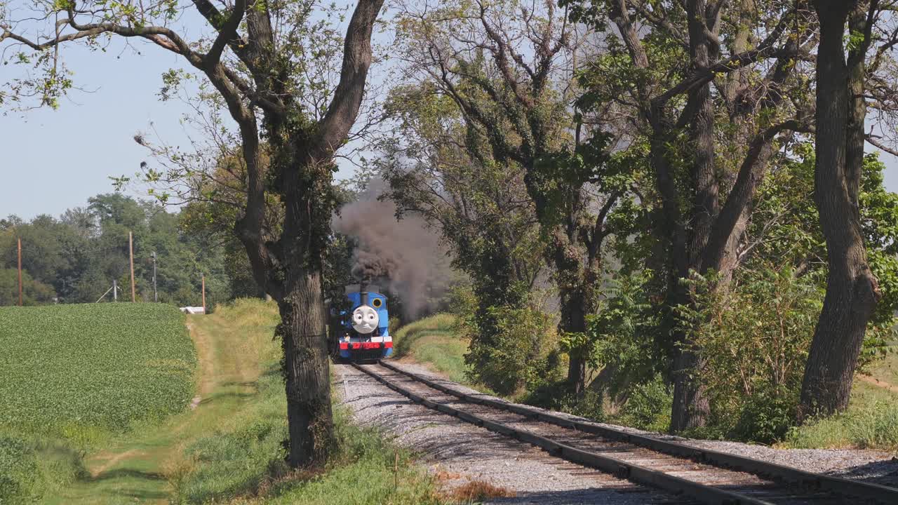 Thomas The Tank Engine Puffing Along The Amish Countryside On A Sunny ...