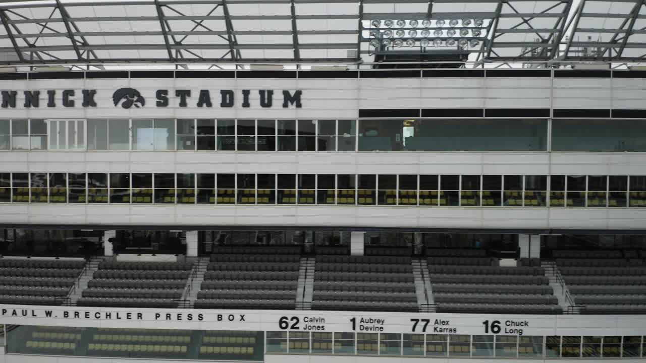 Close Up View Of Press Booths At Kinnick Stadium Free Stock Video ...