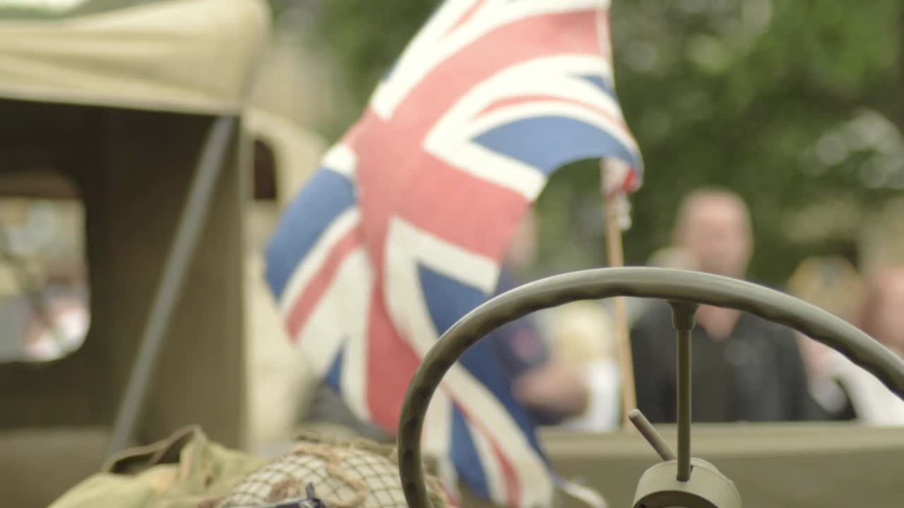 Rifle On Army Vehicle With Union Jack Flying Free Stock Video Footage ...