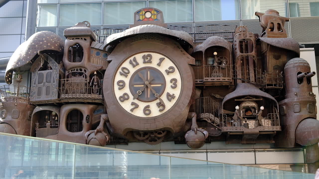STEADY Studio Ghibli Giant Clock Moving On Nittele Tower, Shiodome ...