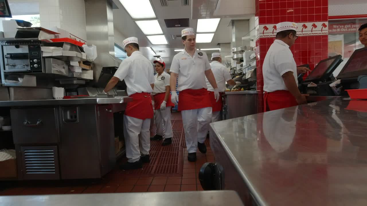 Employees Working At In N Out Burger Free Stock Video Footage Download ...
