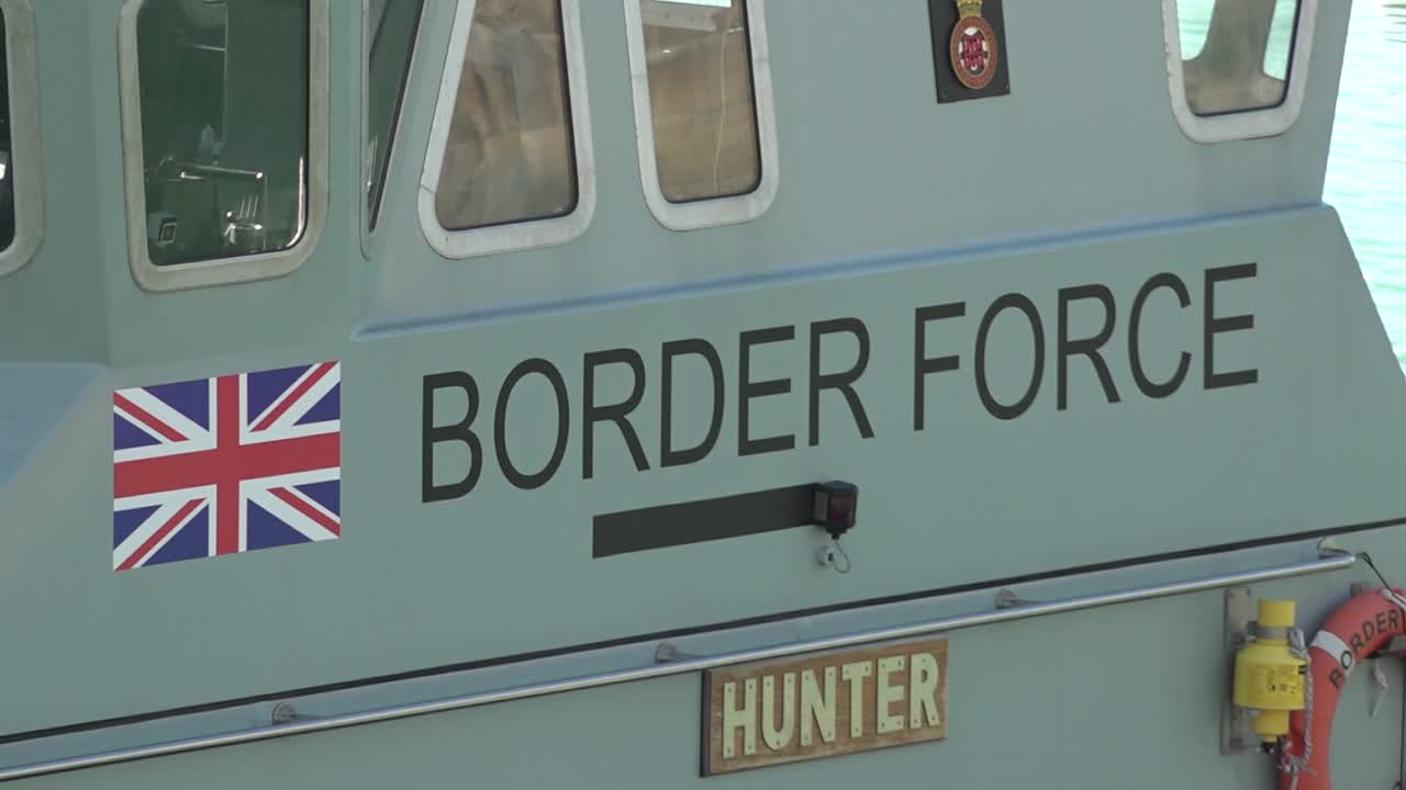 Border Force Boat In The Dover Docks, UK Free Stock Video Footage ...