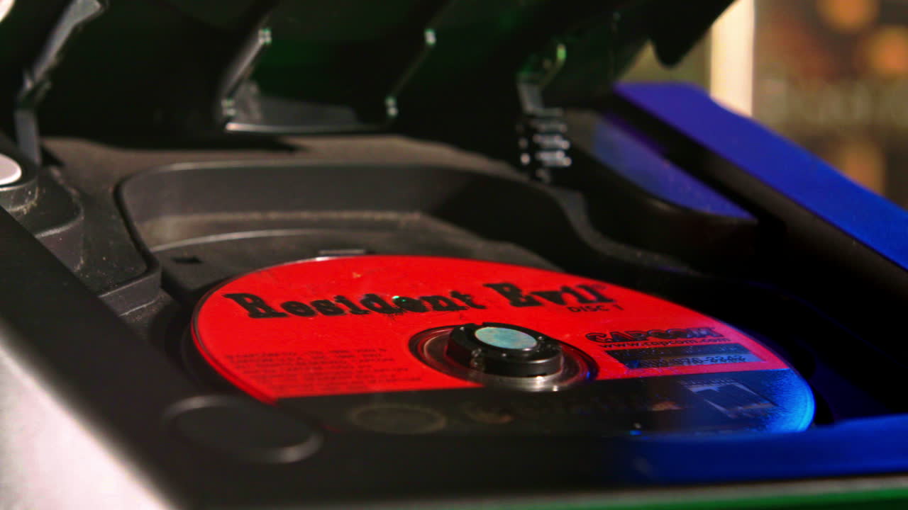 Nintendo Gamecube With Lid Open And Resident Evil Disc Inside SLIDE ...