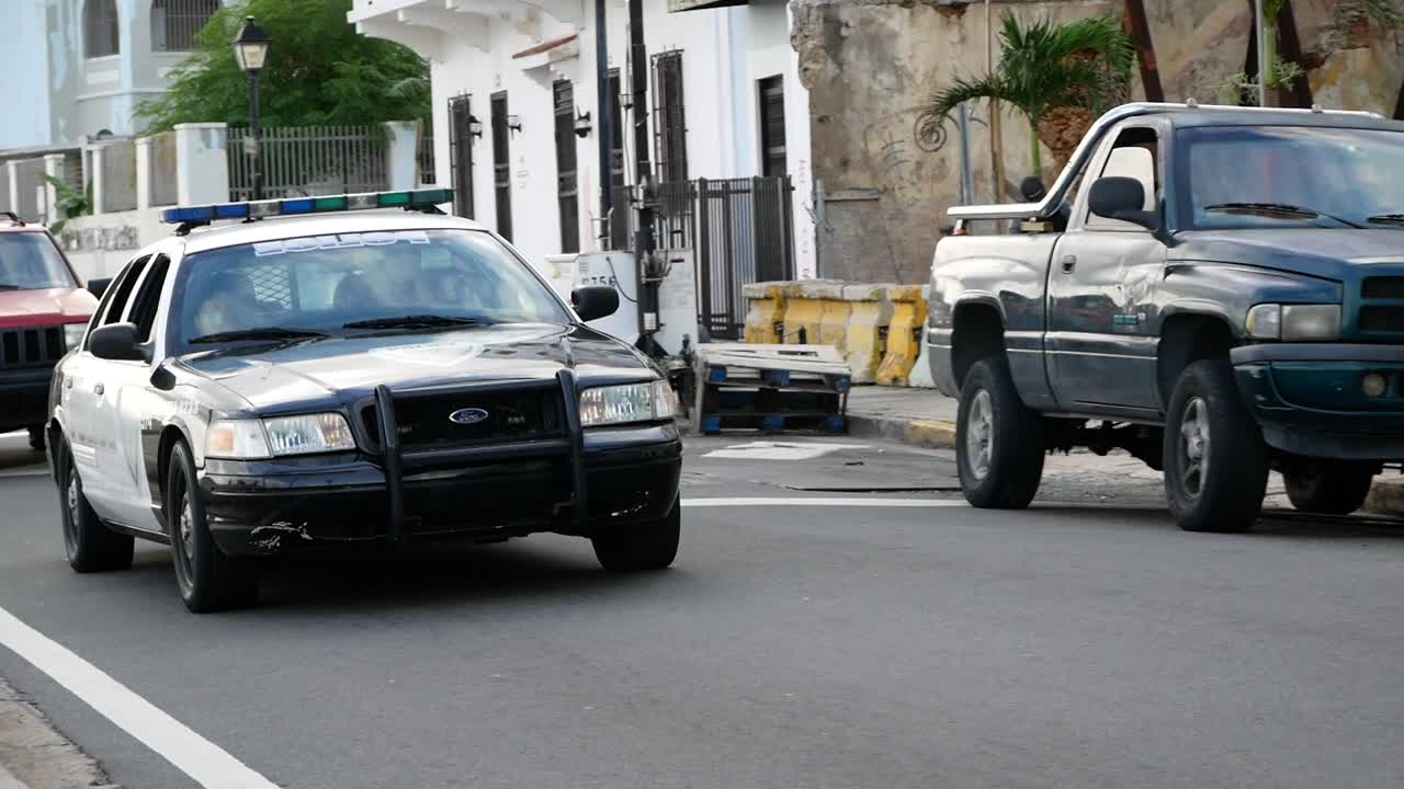 Police Car In San Juan Puerto Rico Free Stock Video Footage Download Clips