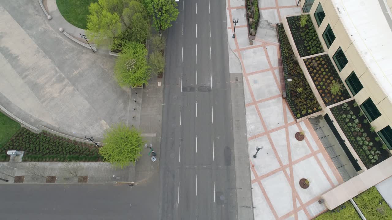 Historic Aerial Footage Of Oregon Convention Center With Empty Streets ...
