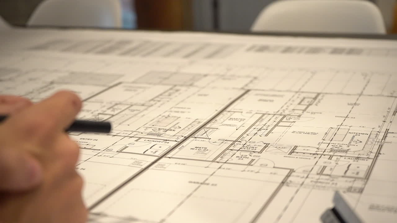 Close Up View Of The Engineering Drawing- Structural Engineering Design ...