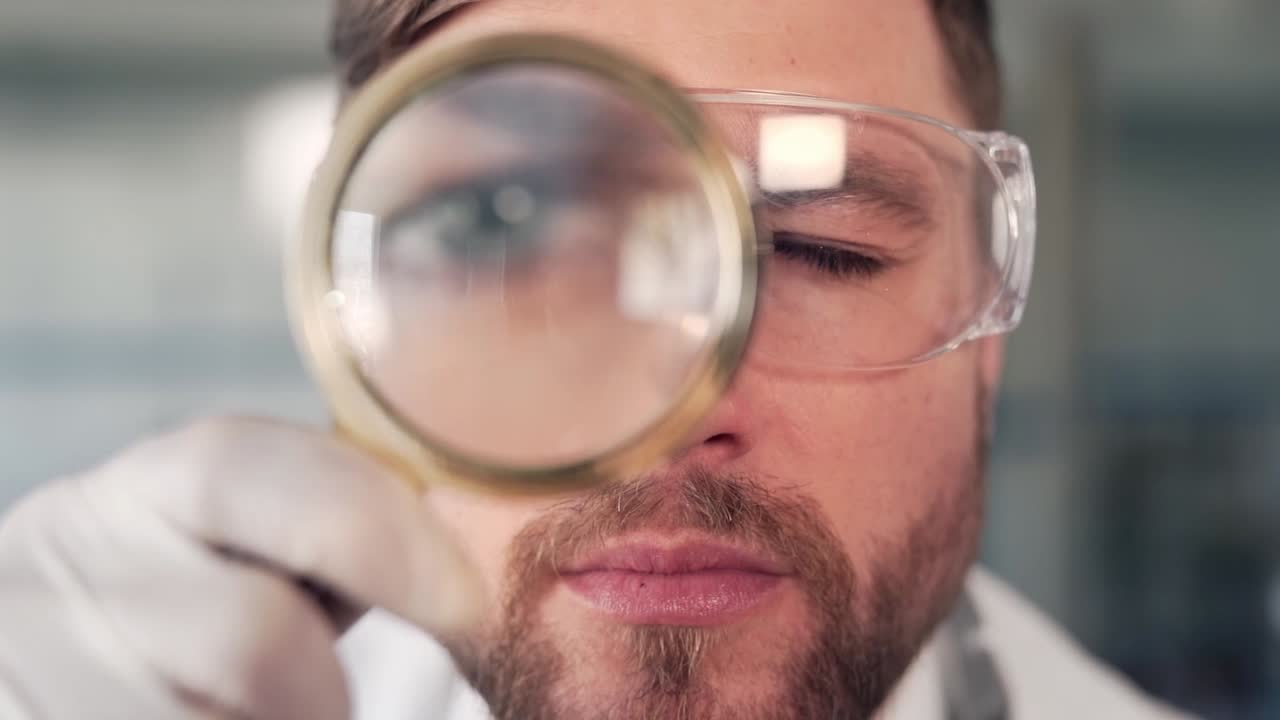 Premium stock video - Closeup portrait of male doctor scientist in ...