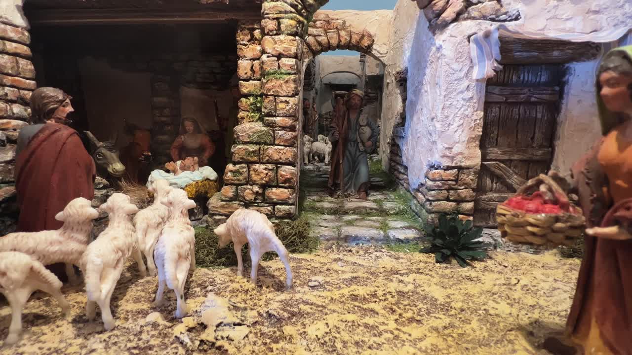 Premium stock video - Christmas representation of religious scene of ...