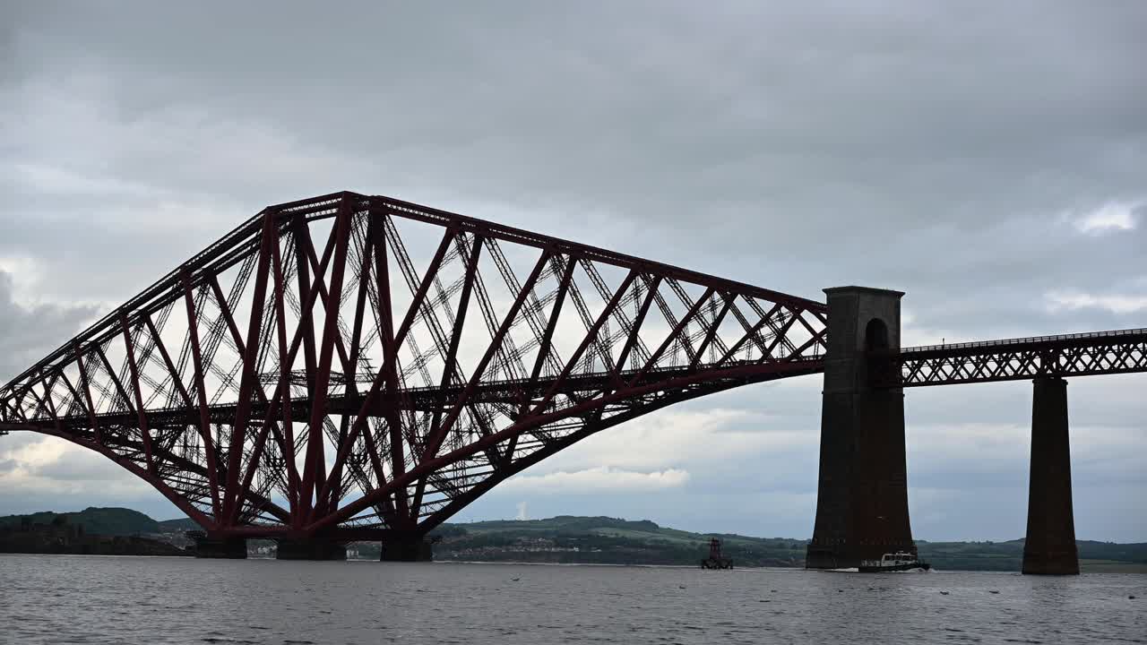 Boat Crossing Under The Forth Bridge, Scotland Free Stock Video Footage ...