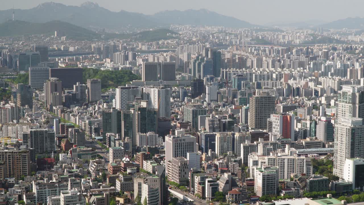 A Beautiful Downtown Skyline Of Seocho District With The Famous Namsan ...