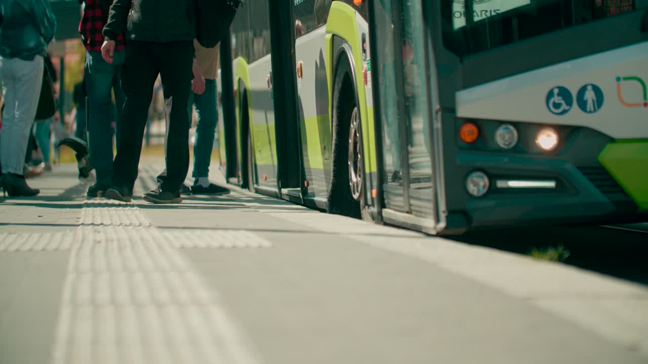 Premium stock video - Many commuters low angle perceptive legs ...