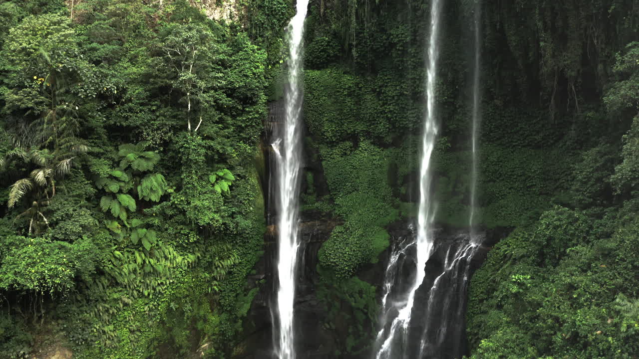 Premium stock video - Upward tilt shot of sekumpul waterfalls - the ...