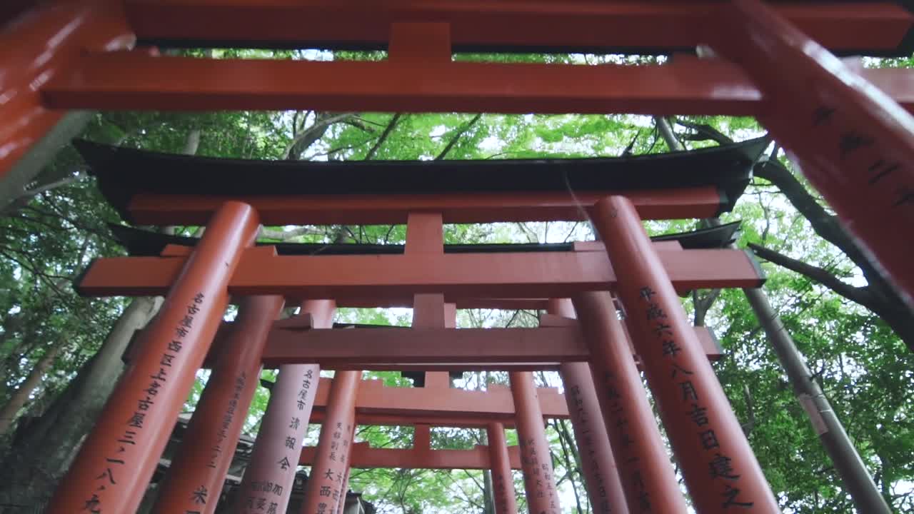 Walking Through The Tori Gates Of The Famous Fushimi Inari Taisha In ...