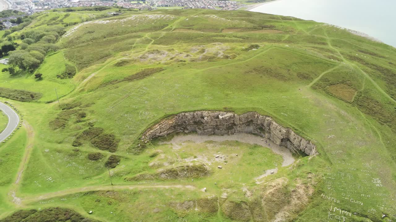 Llandudno Hill Of Names Welsh Mountain Landmark Aerial View Above ...