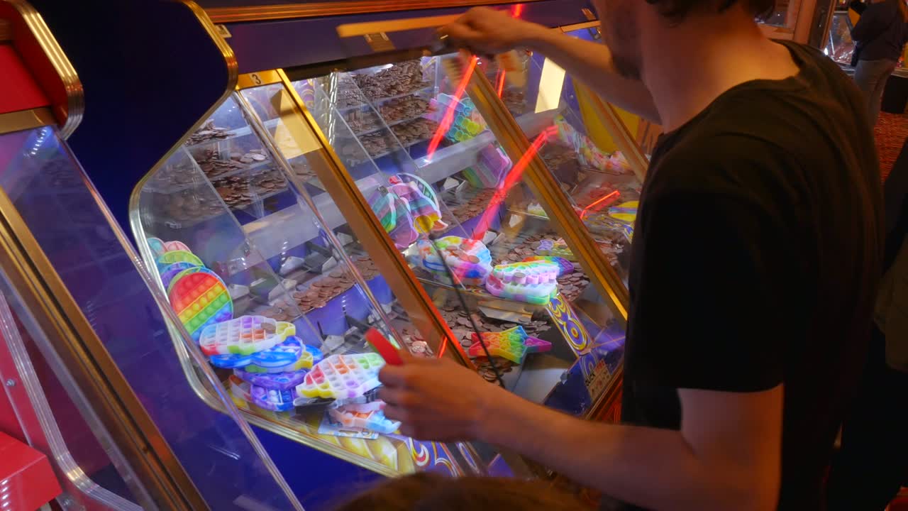 Opening A Penny Pusher Arcade Machine Cabinet To Collect Prize Free ...