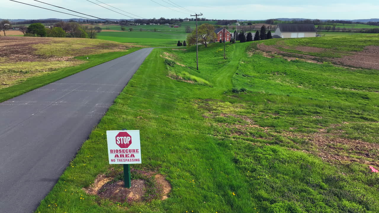 Biosecure Area Sign, No Trespassing Free Stock Video Footage Download Clips