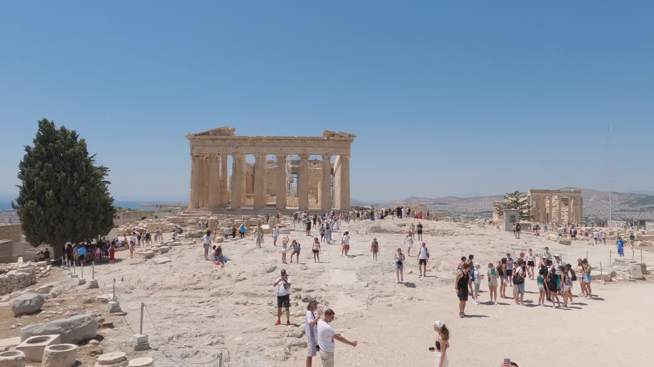 People Visit The Temple Parthenon Of The Goddess Athena On The ...