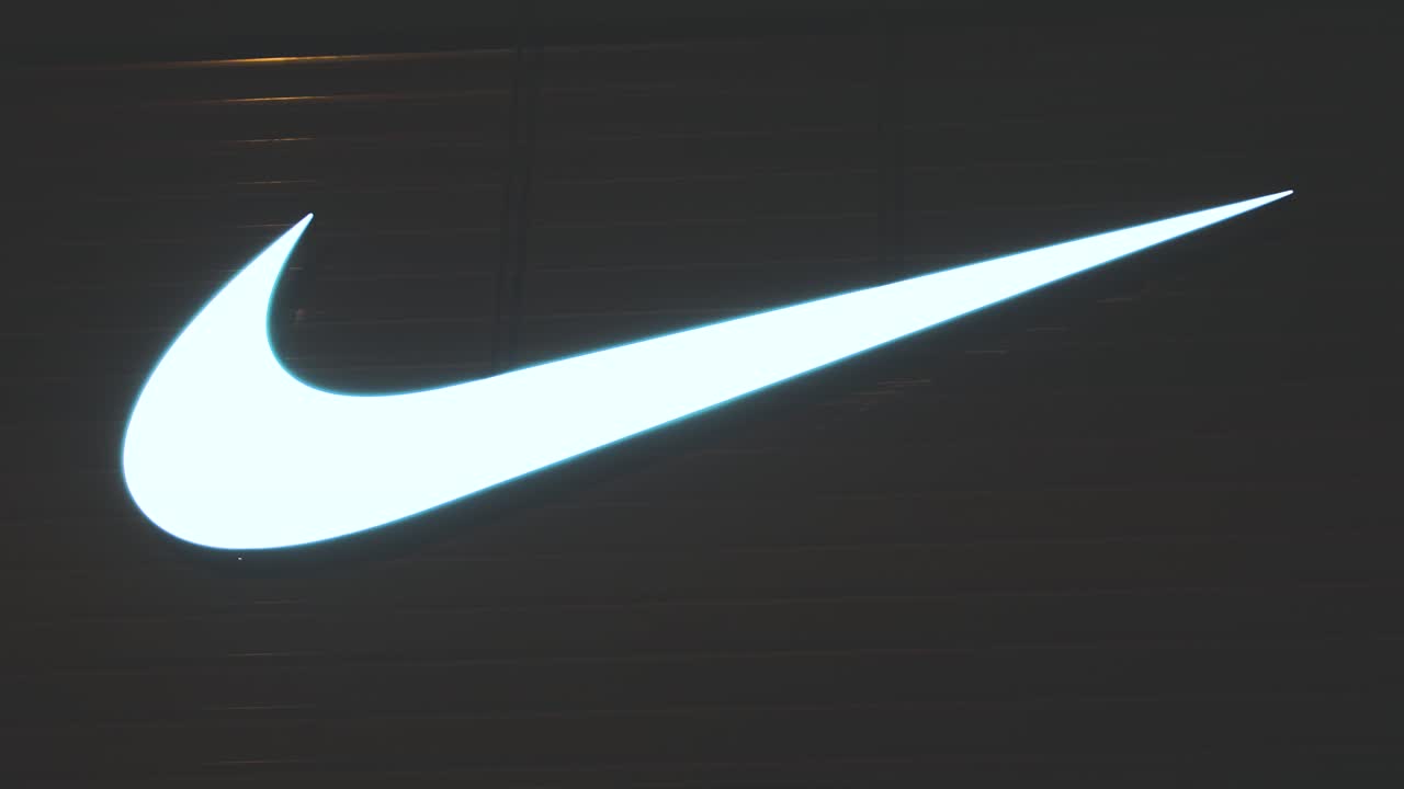 Nike Logo Glowing On LCD Screen Close Up Free Stock Video Footage ...
