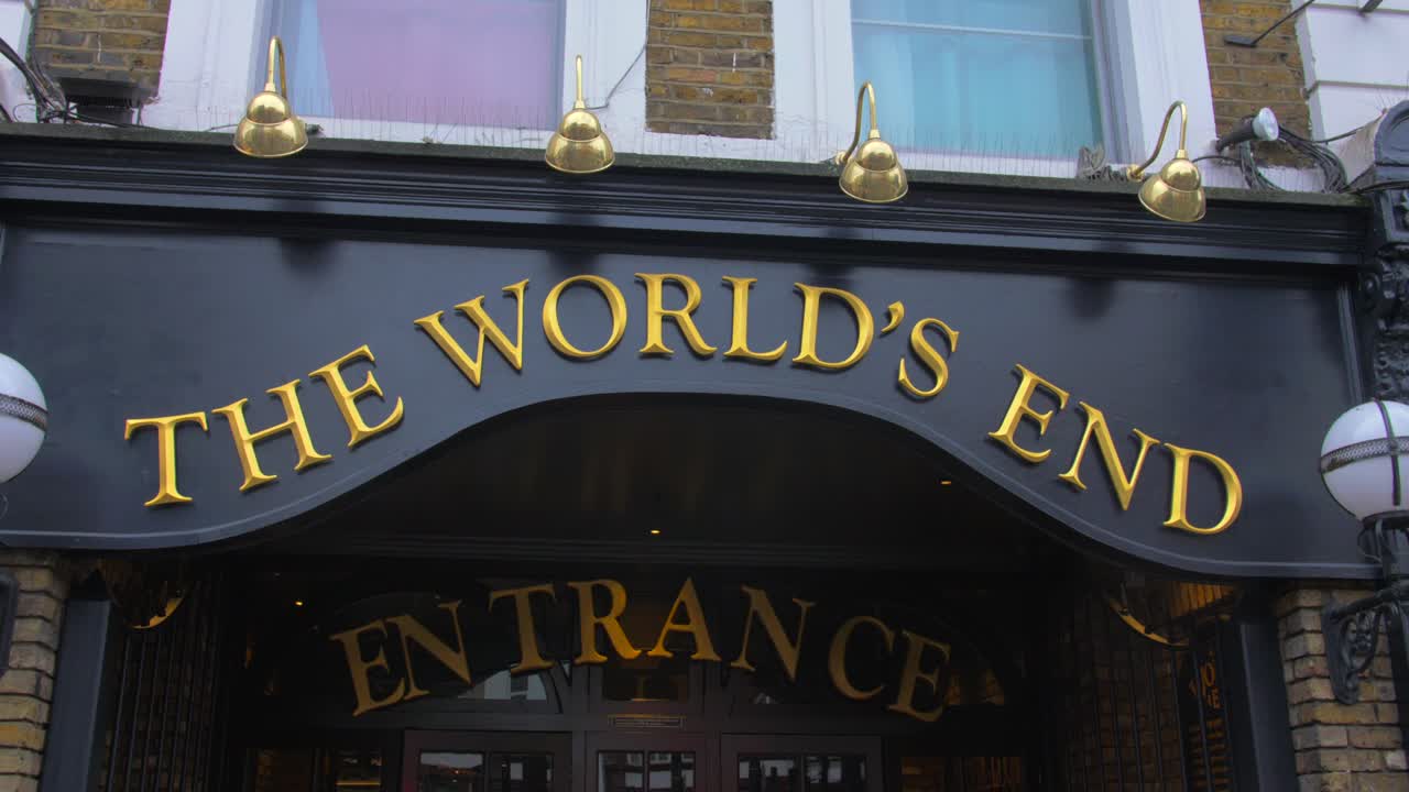 Entrance Of The World's End Pub, Traditional Corner Pub Along Camden ...