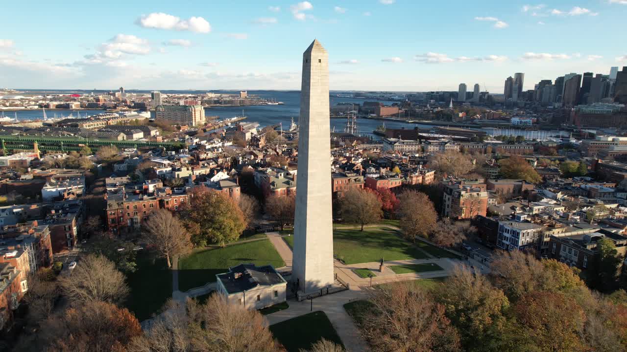 Vídeo Premium - Vista aérea del monumento de bunker hill, boston ...