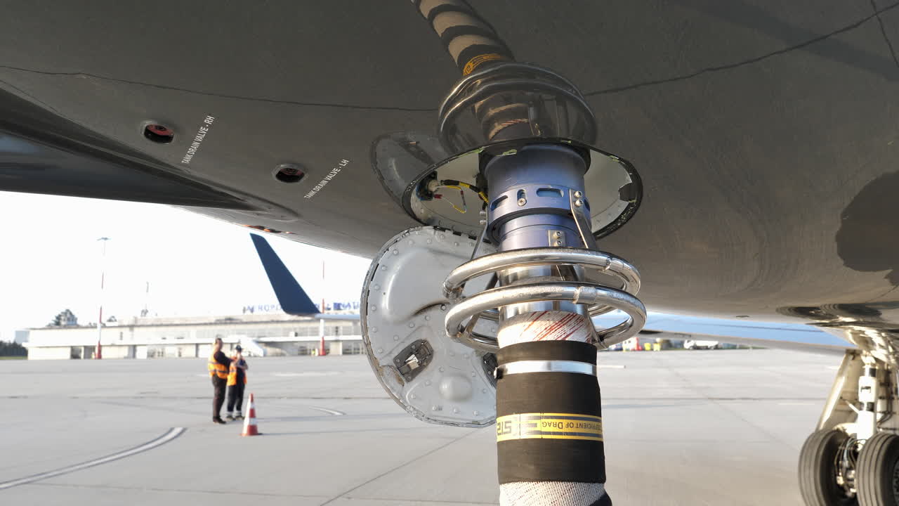 Air Start Unit Connected To Aircraft Providing Pressurized Air To Start ...